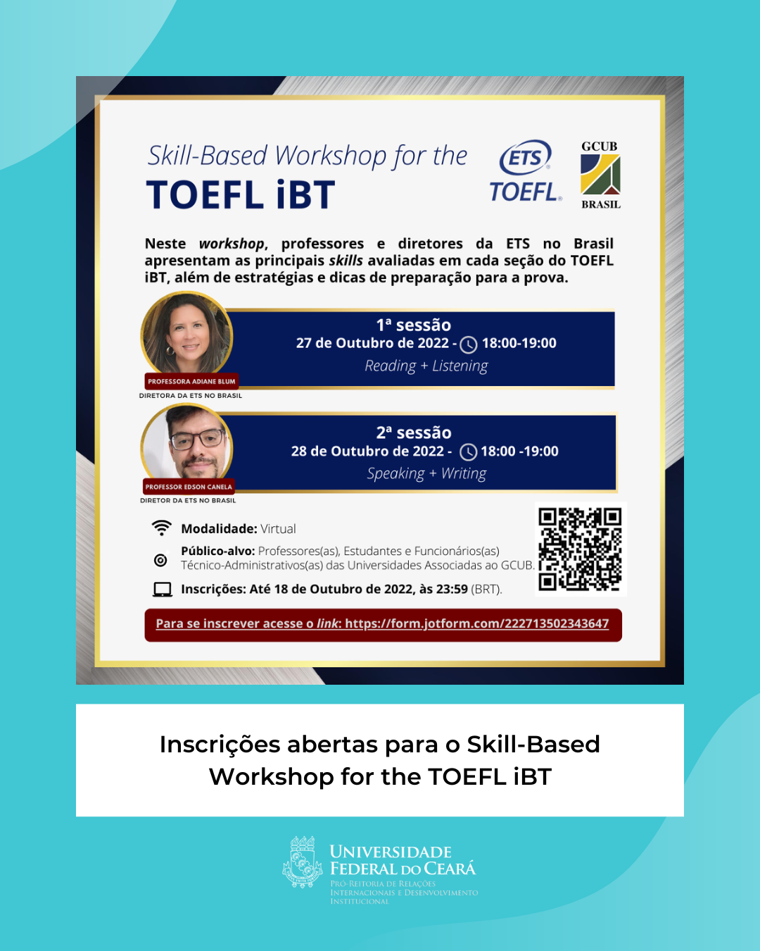 Inscrições abertas para o Skill-Based Workshop for the TOEFL iBT – Pró ...